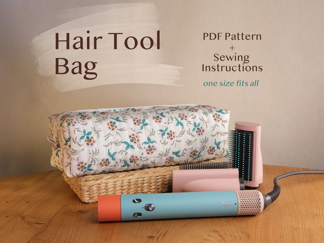 Hair Tool Bag PDF Sewing Pattern Video Tutorial Toiletry Bag for Dyson ...