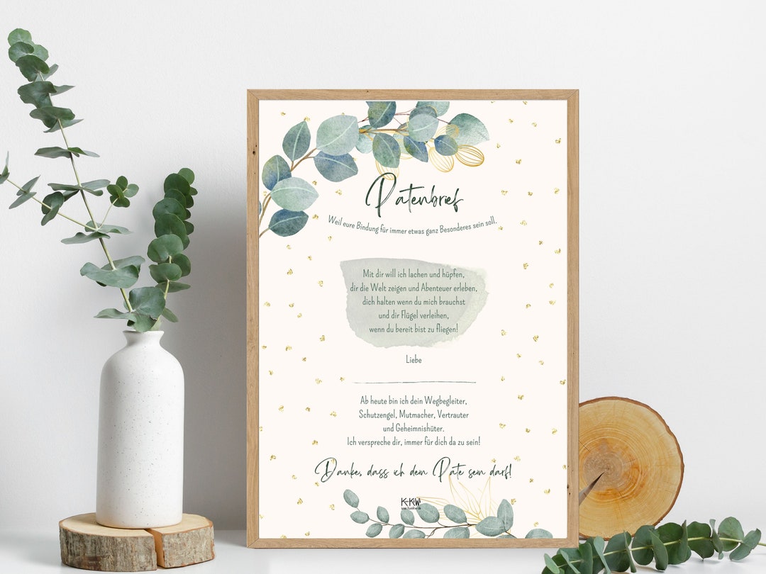 Godparent Letter Greenery, Godparent Letter Greenery, Godparent Letter ...