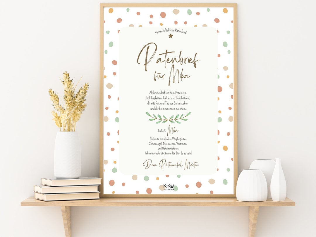 Godparent Letter Print-at-home, Godparent Letter Personalized ...