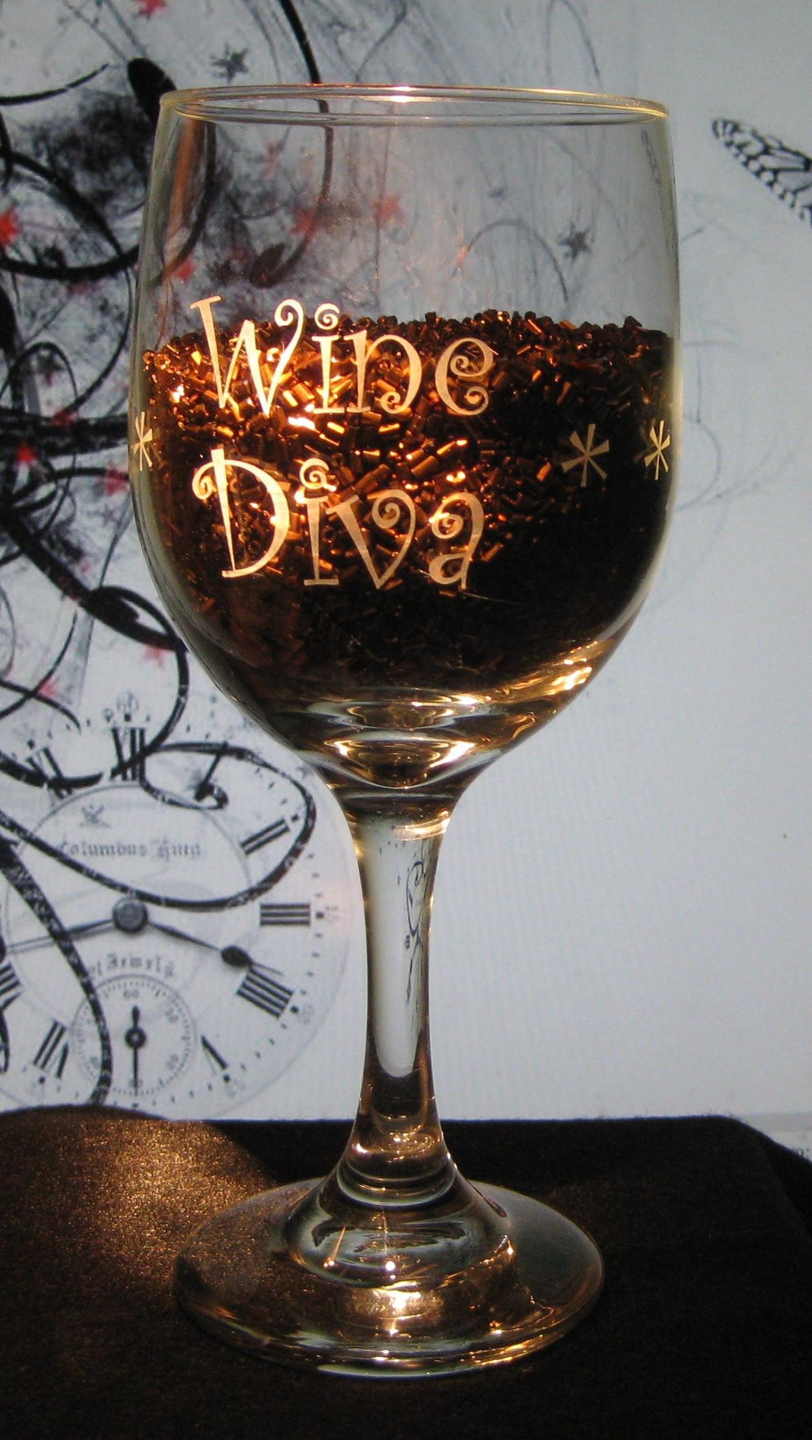 Diva Wine Glass With Name - Etsy