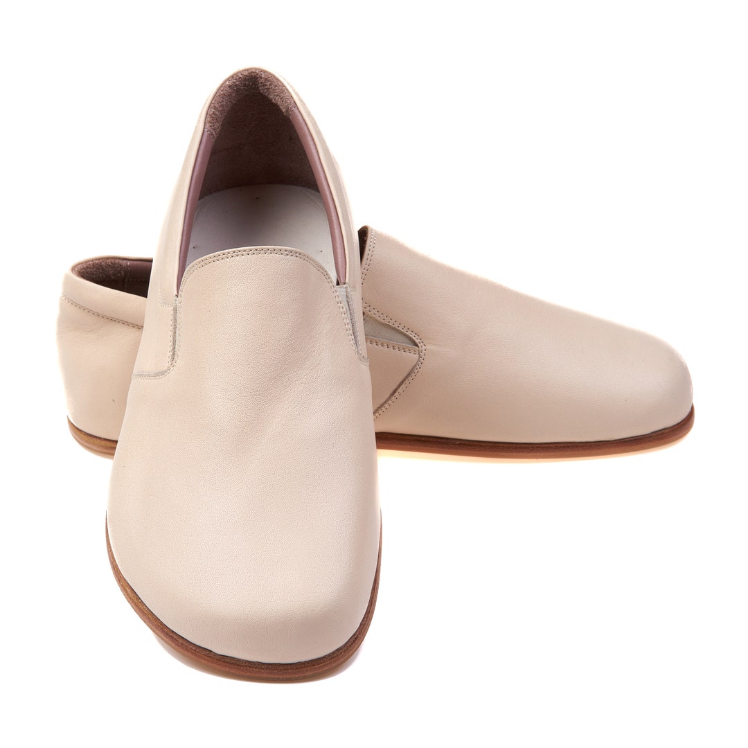 Men Barefoot Shoes Cream Leather Shoes Handmade Men Shoes - Etsy