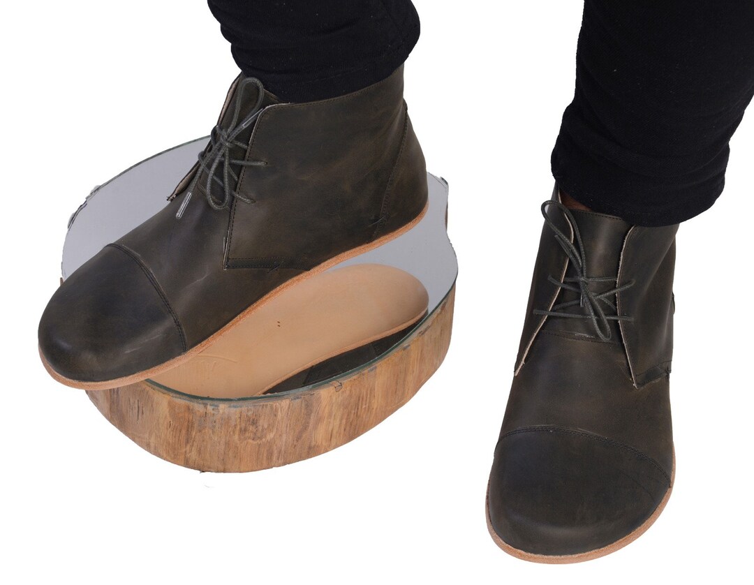 Women Barefoot Boots, Greasy Khaki Leather Boots, Handmade Yemeni Boots ...