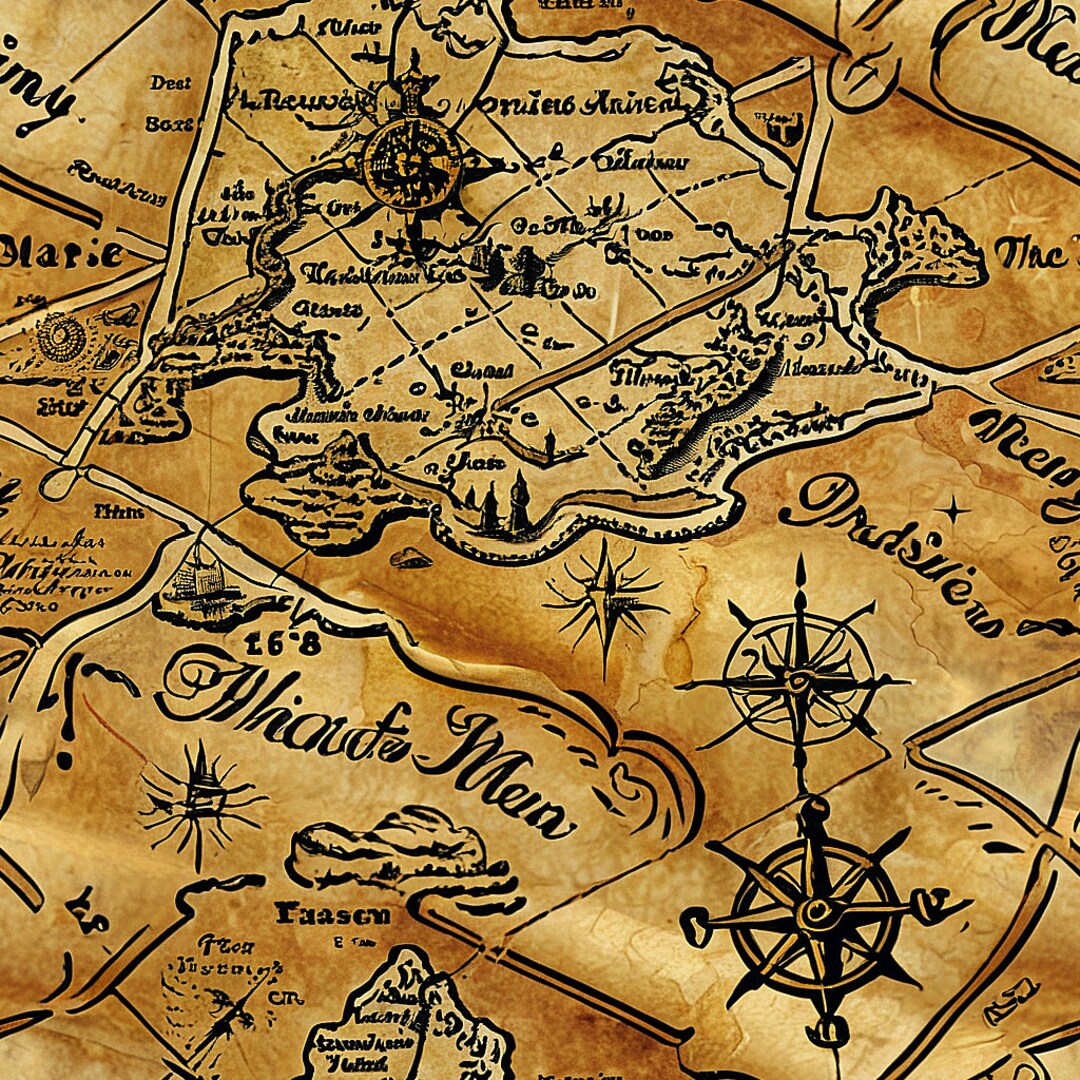 Treasure Map Tiled Image Seamless Pattern. Instant Download. - Etsy