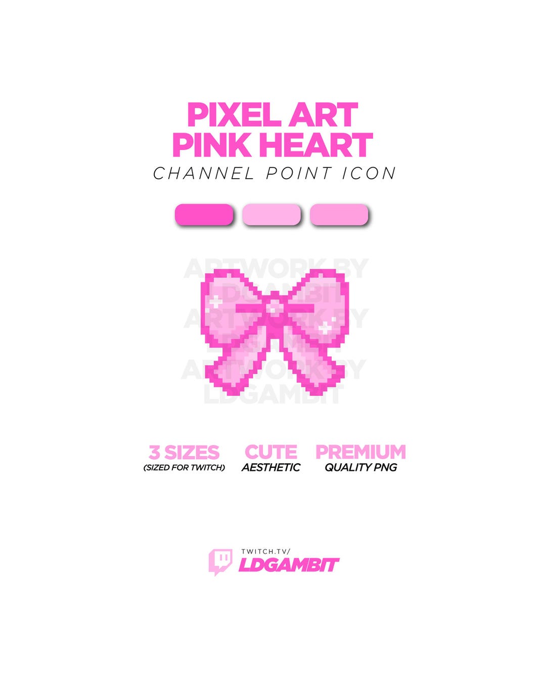 Cute Pixel Art "pink Ribbon" Channel Point Icon - Etsy