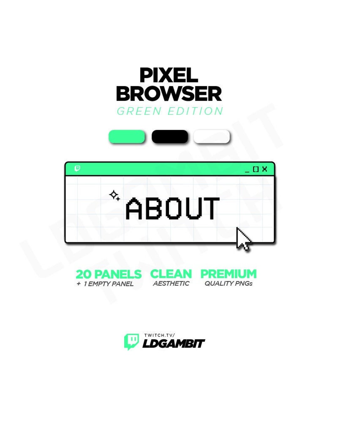 Retro Browser Twitch Panels Pixel Browser green Edition - Etsy
