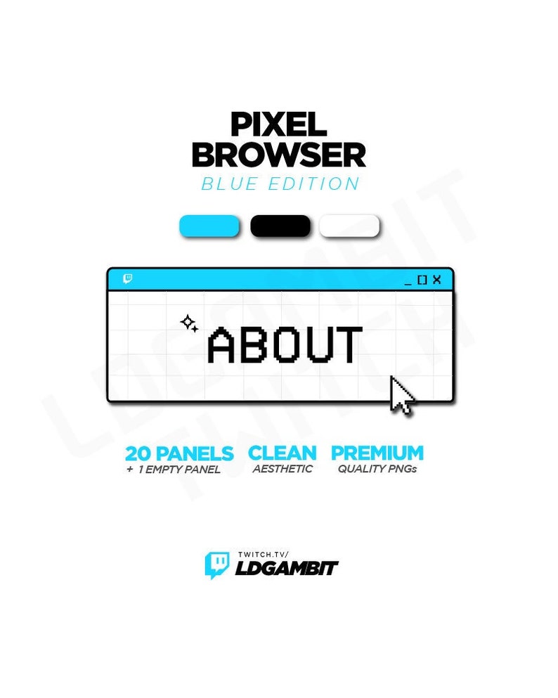Retro Browser Twitch Panels Pixel Browser blue Edition - Etsy