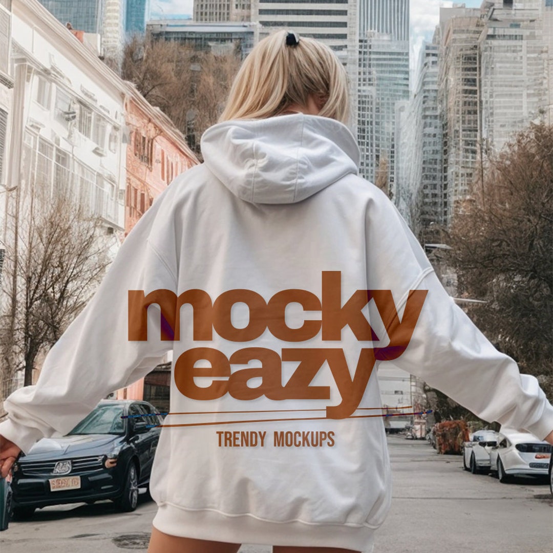Back Of White Gildan 18500 Hoodie Mockup G185 Hooded Etsy