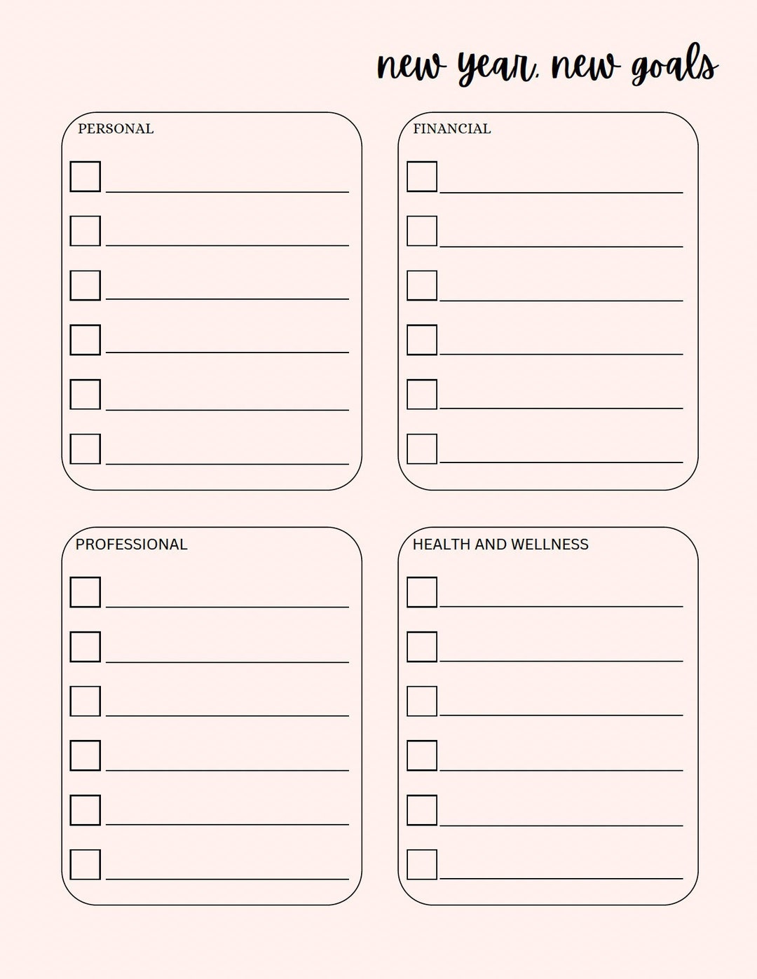 New Year Goal Setting Printable - Etsy