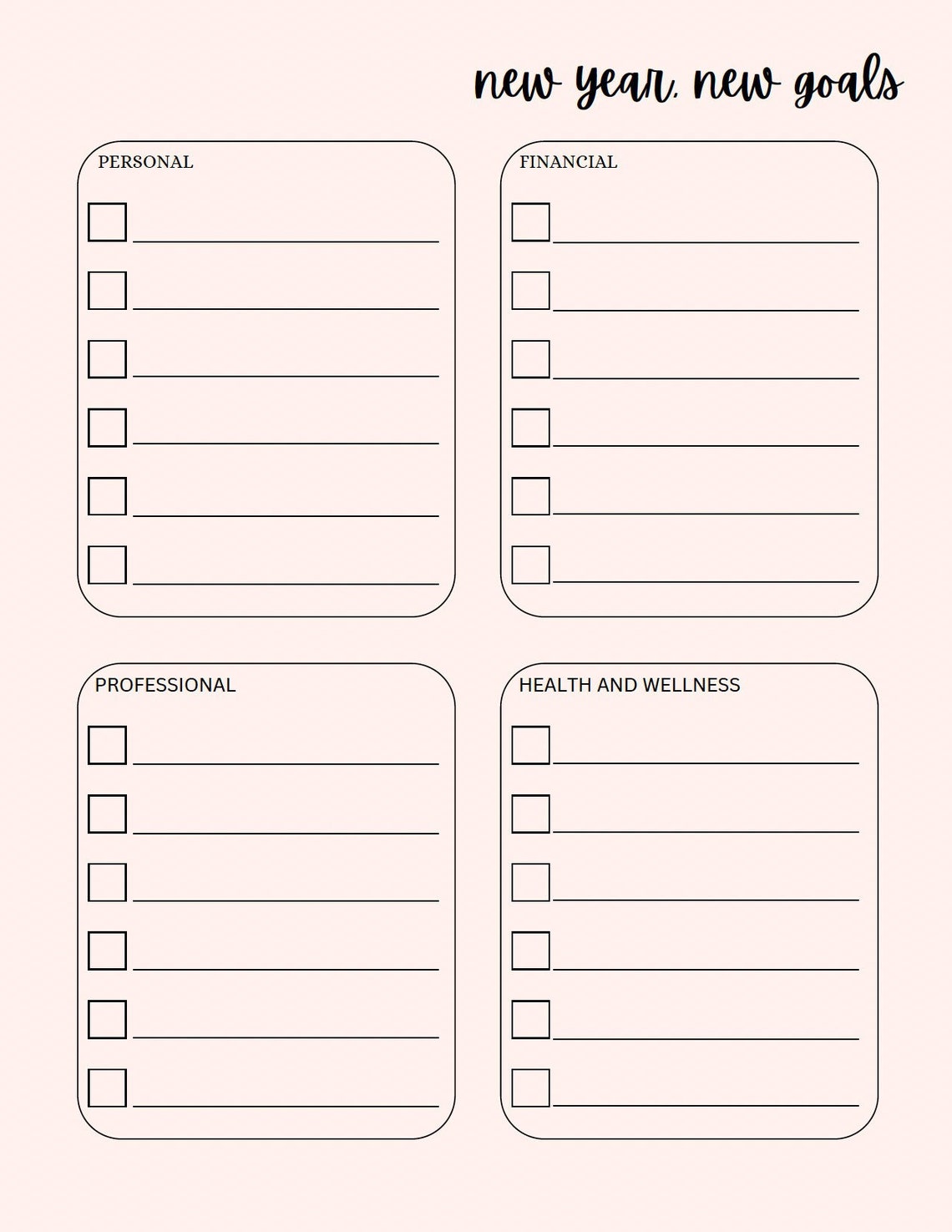 New Year Goal Setting Printable - Etsy
