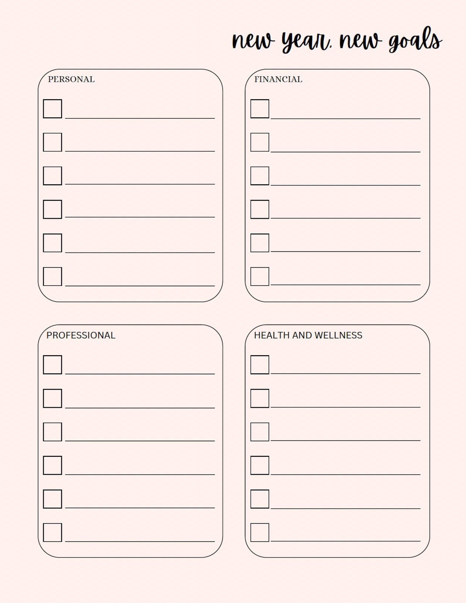 New Year Goal Setting Printable - Etsy