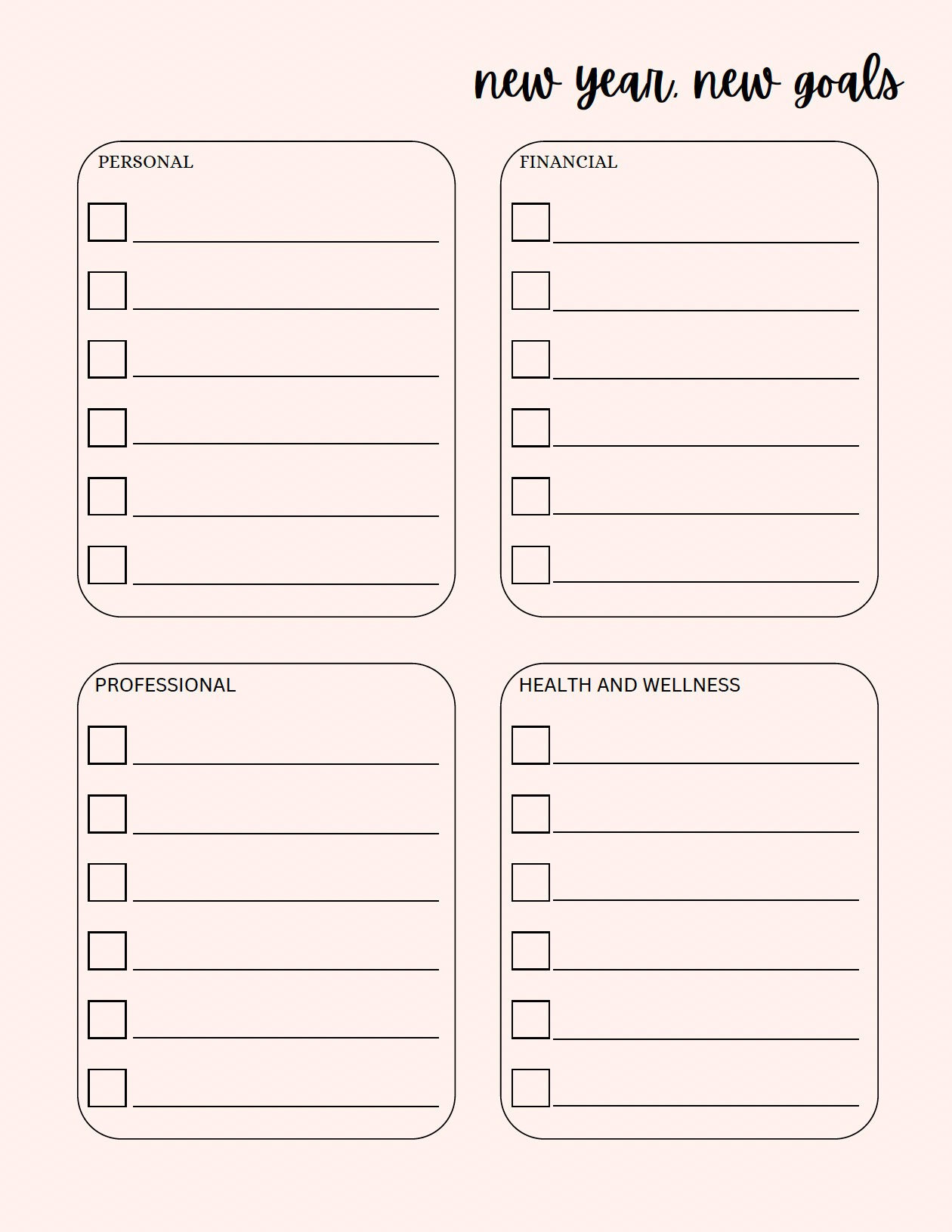 New Year Goal Setting Printable - Etsy