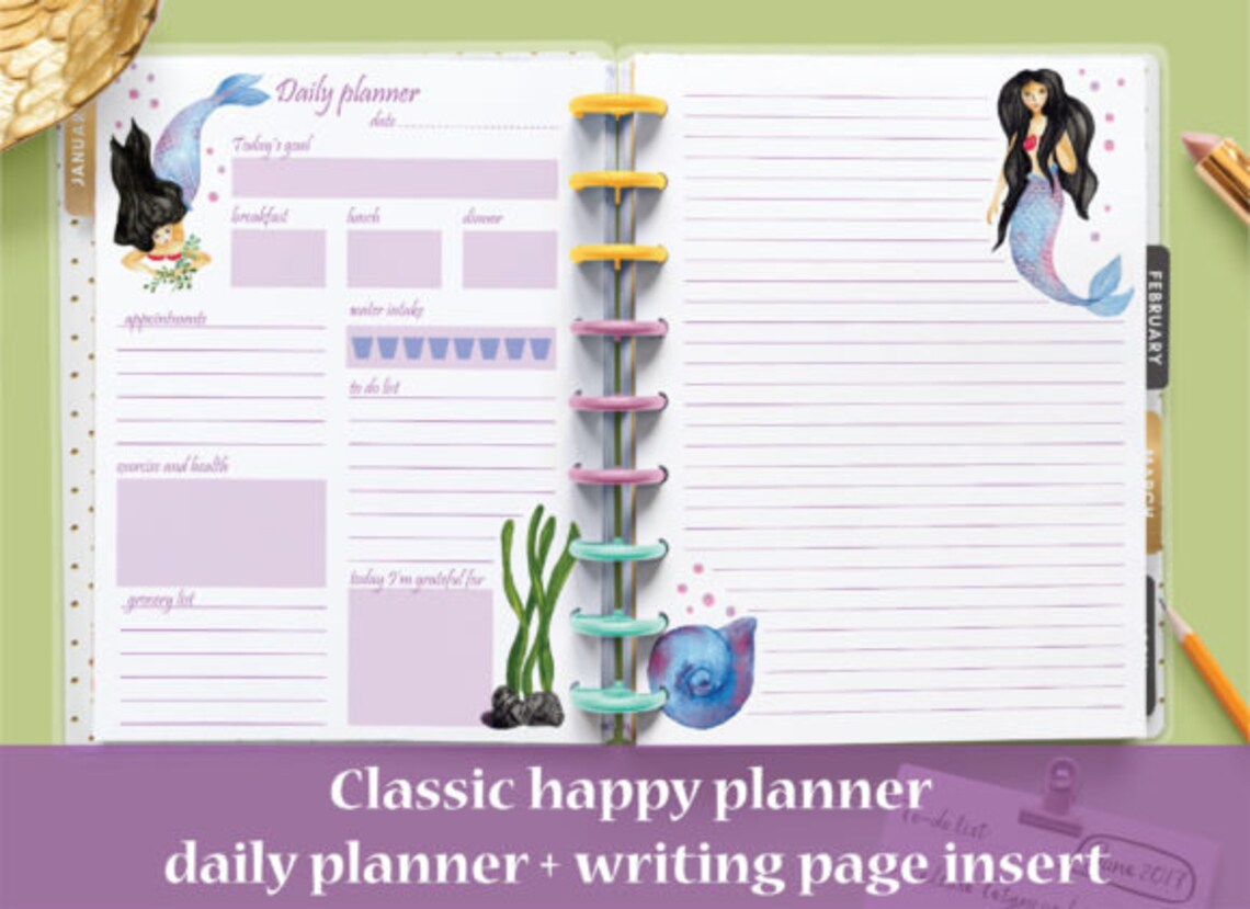 Classic Happy Planner Inserts Printable, Daily Happy Planner Pages, HP ...