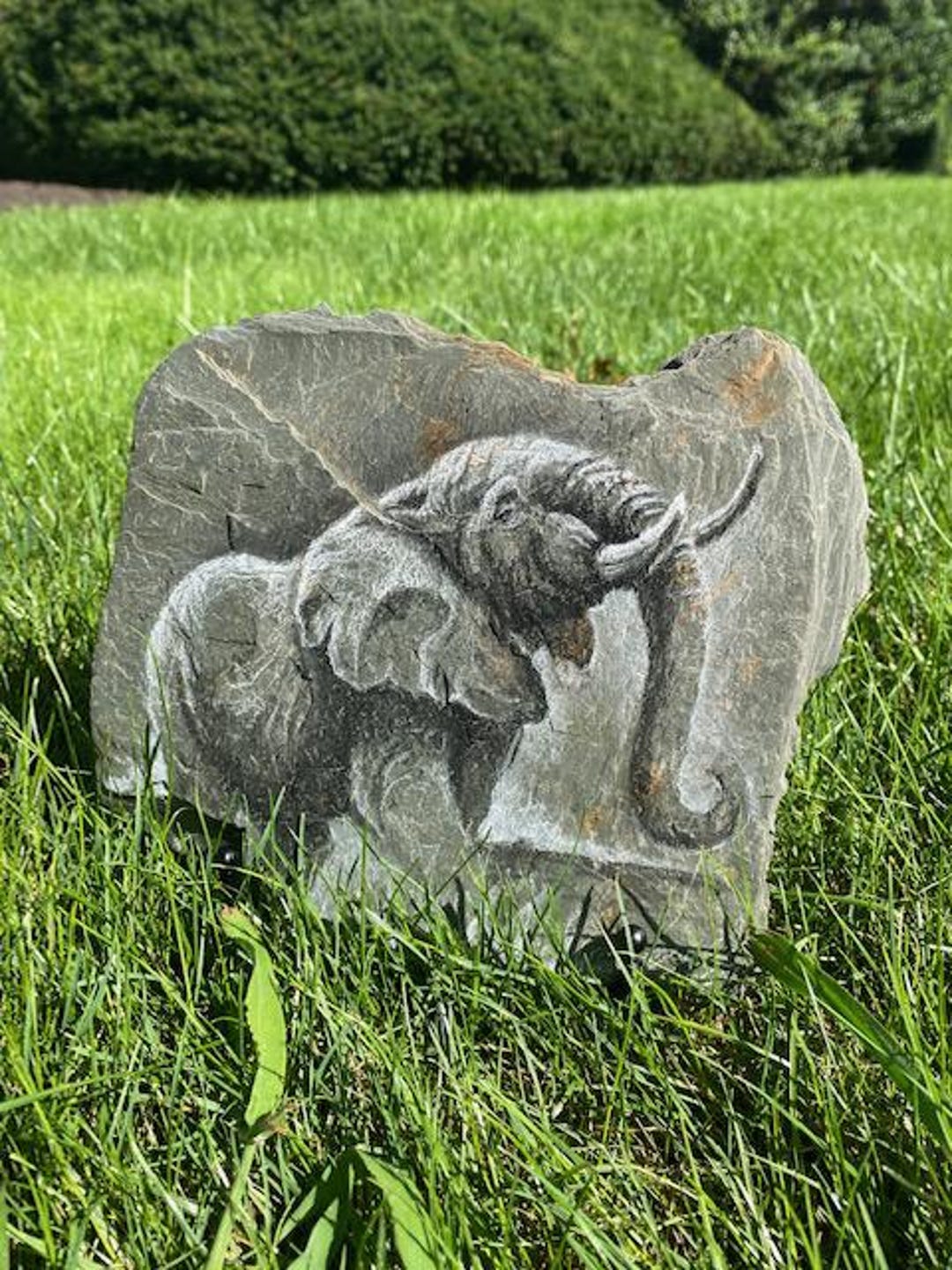 Mama Slate Elephant Drawing Original Charcoal Illustration Schweitzer ...