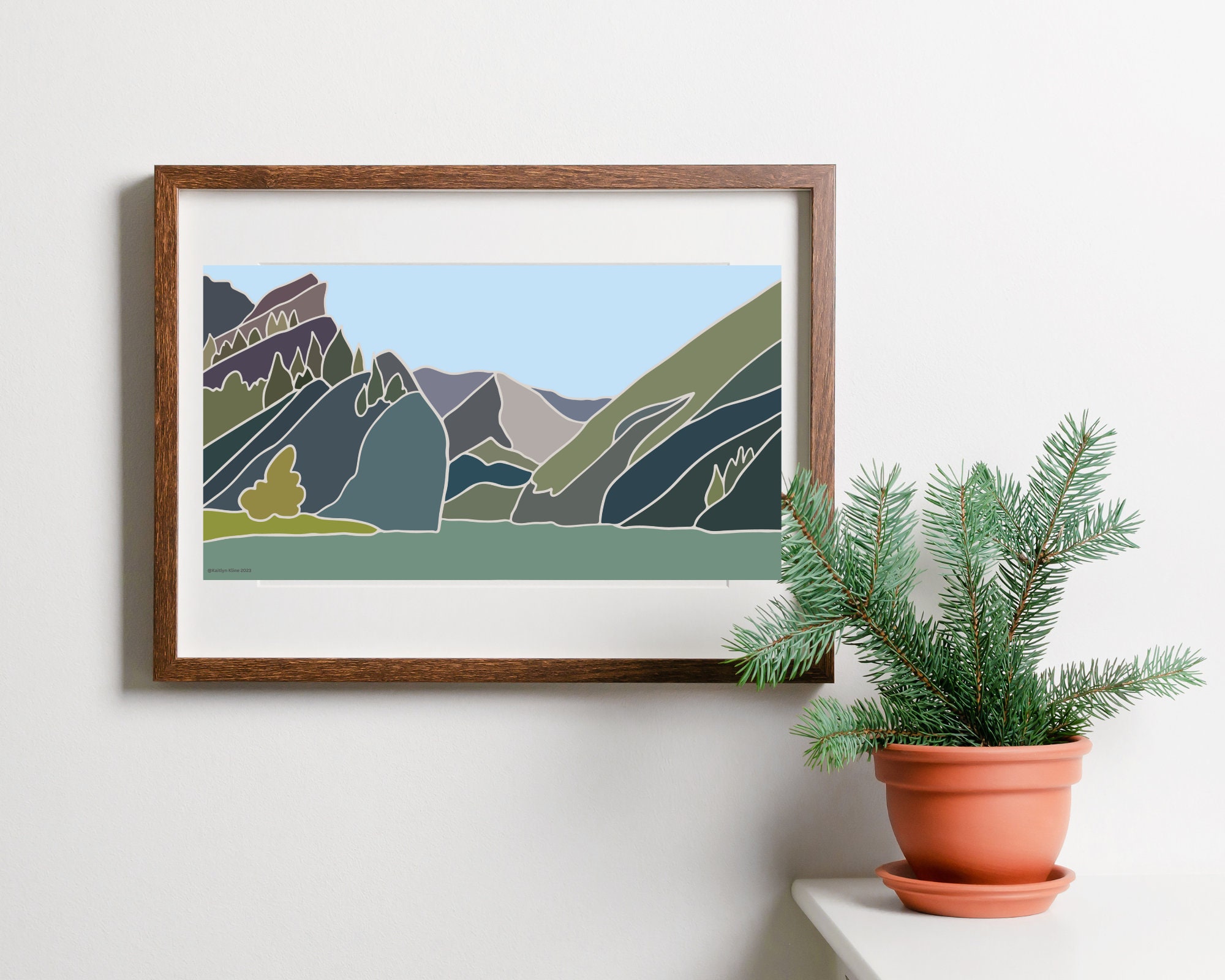 Gates of the Mountain Montana Line Art Digital Print (landscape Wall ...