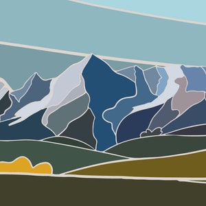Rocky Mountain National Park Colorado Line Art (landscape) Digital ...