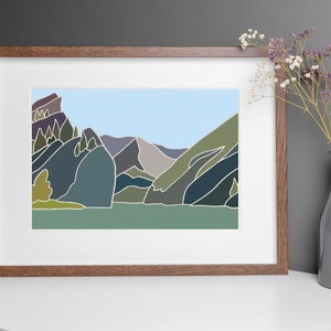 Gates of the Mountain Montana Line Art Digital Print (landscape Wall ...