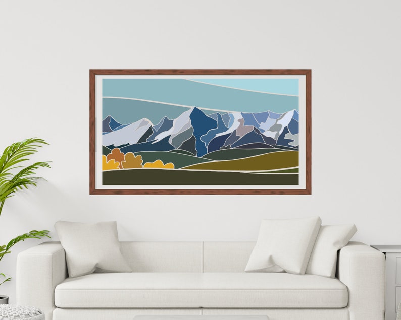 Rocky Mountain National Park Colorado Line Art (landscape) Digital ...