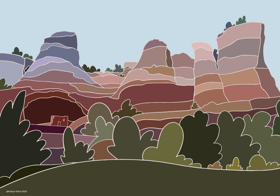 Canyon of the Ancients National Monument Colorado Line Art (landscape ...