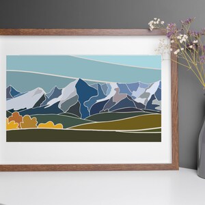 Rocky Mountain National Park Colorado Line Art (landscape) Digital ...