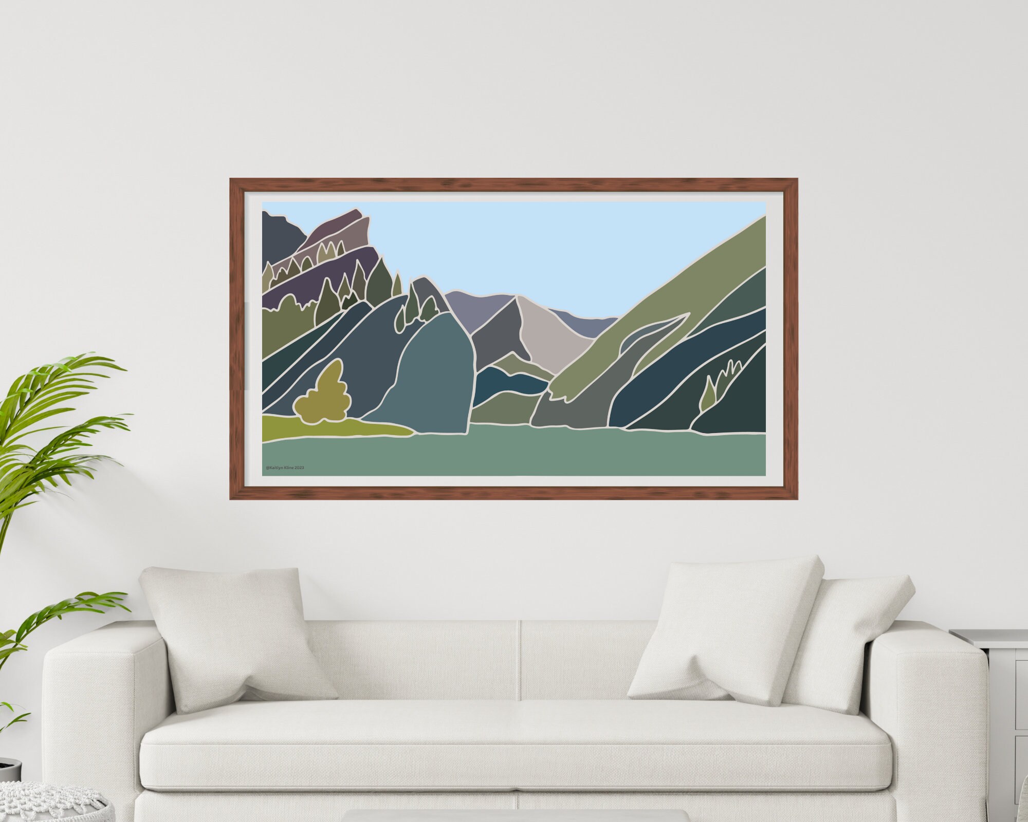 Gates of the Mountain Montana Line Art Digital Print (landscape Wall ...
