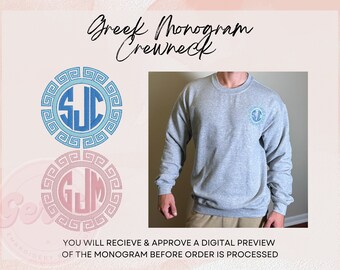 Custom Hand-embroidered Floral Monogram Crewneck Sweatshirt ...