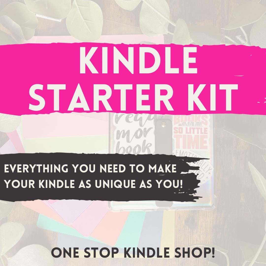 Kindle Starter Kit | Kindle Case | Kindle Backing Insert | Kindle Decal Skin | Kindle Stickers ...