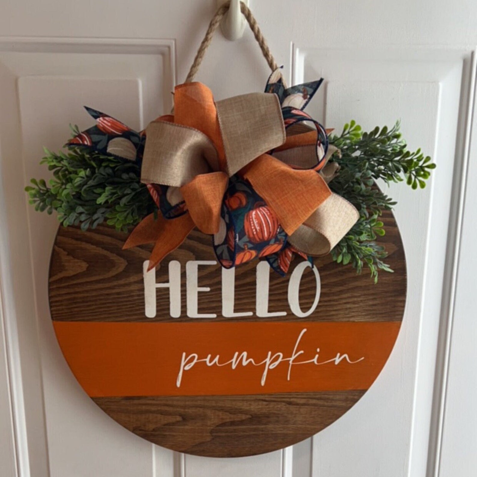 Hello Pumpkin Fall Door Sign - Etsy