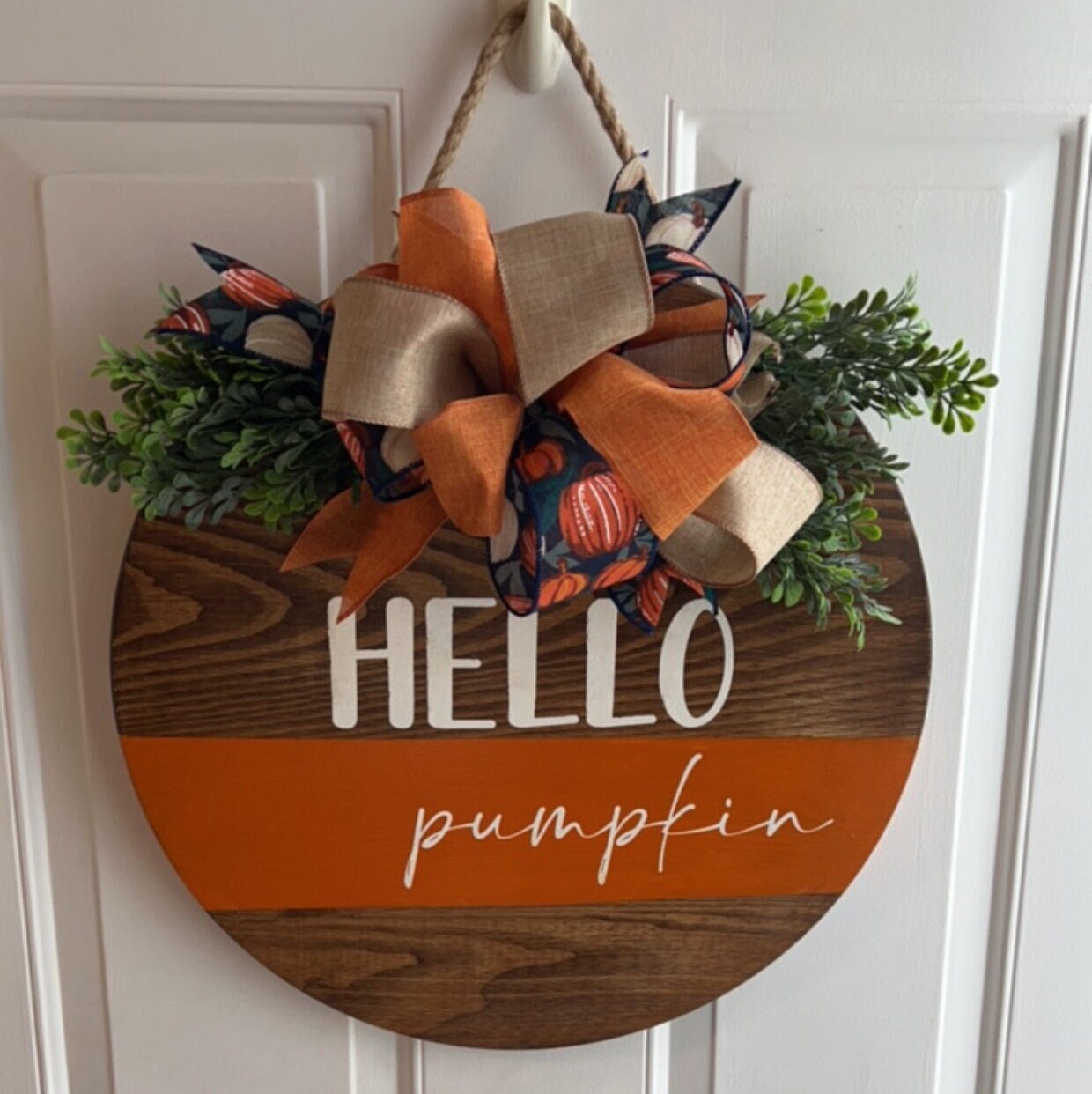 Hello Pumpkin Fall Door Sign - Etsy