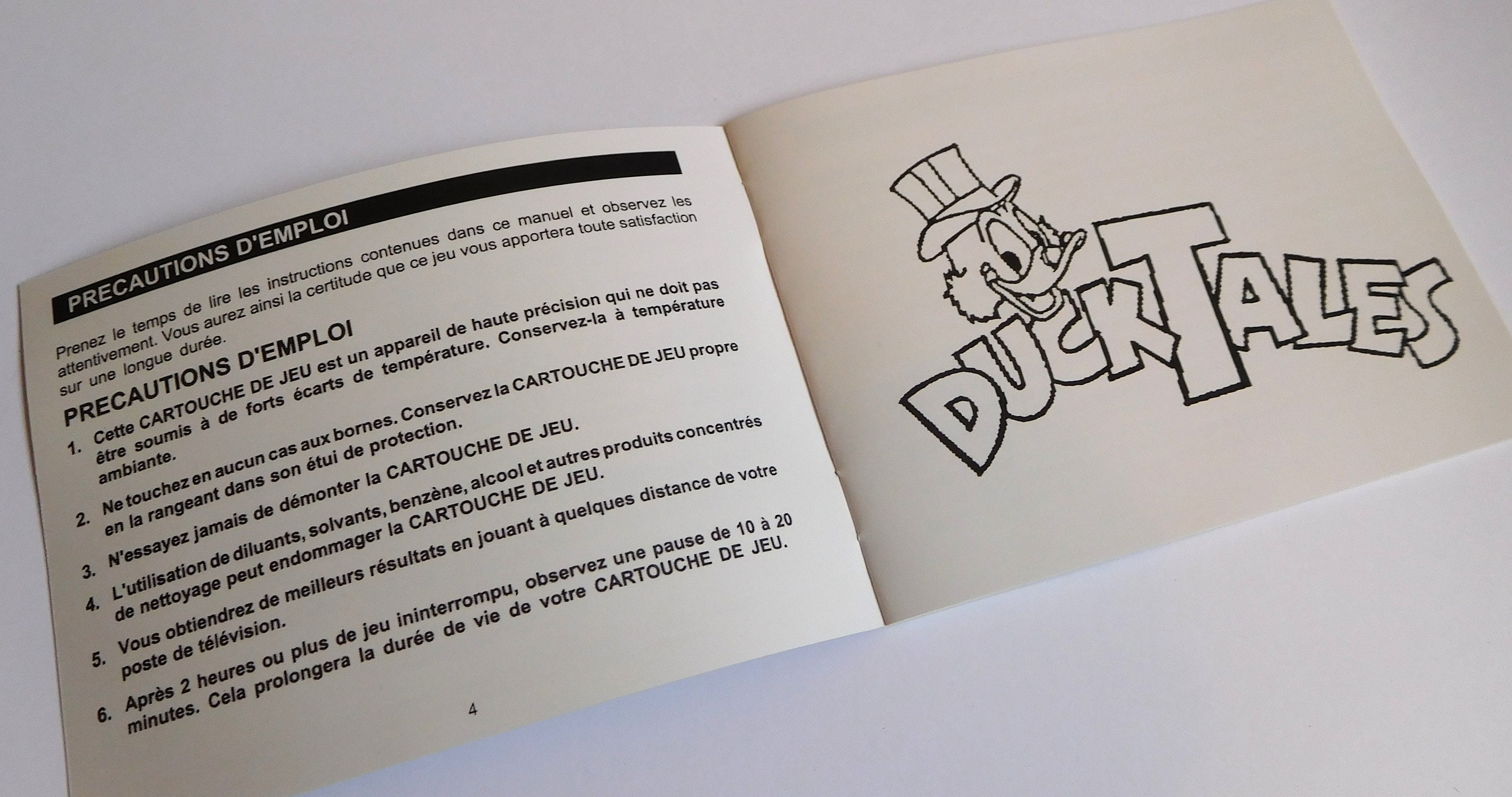 Disney's Ducktales NES Instructions French - Etsy