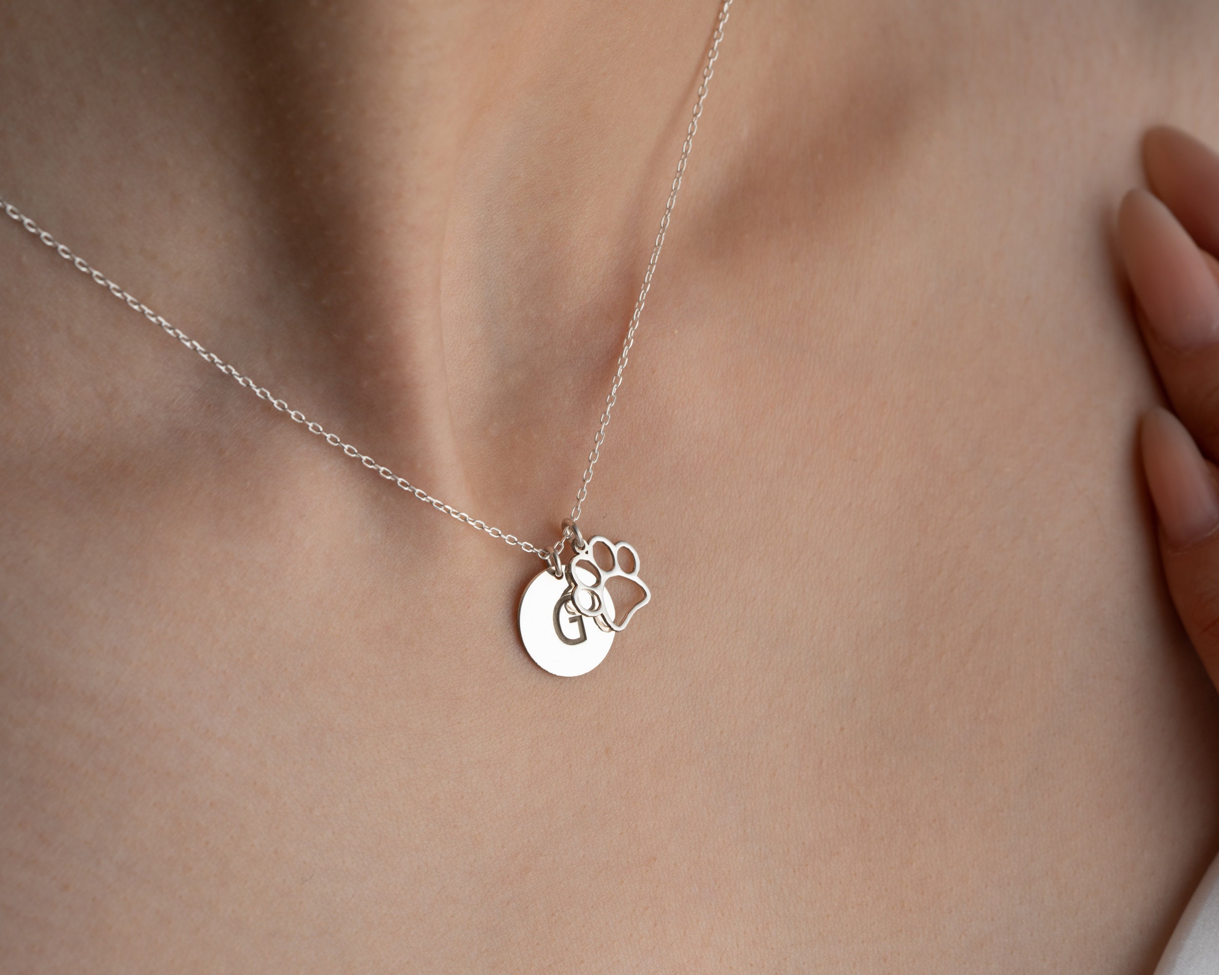 Paw Necklace, Dog Lovers Necklace, Dog Memorial Gift , Dog Paw Charm ...