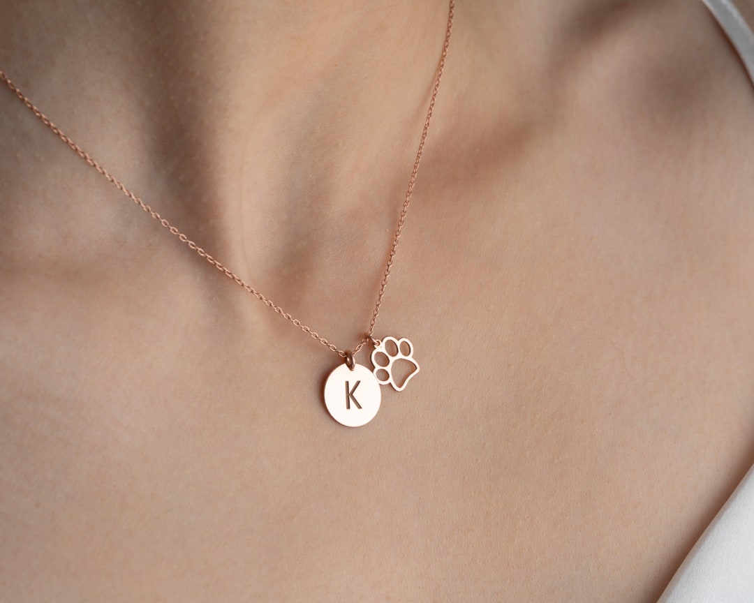 Paw Necklace, Dog Lovers Necklace, Dog Memorial Gift , Dog Paw Charm ...