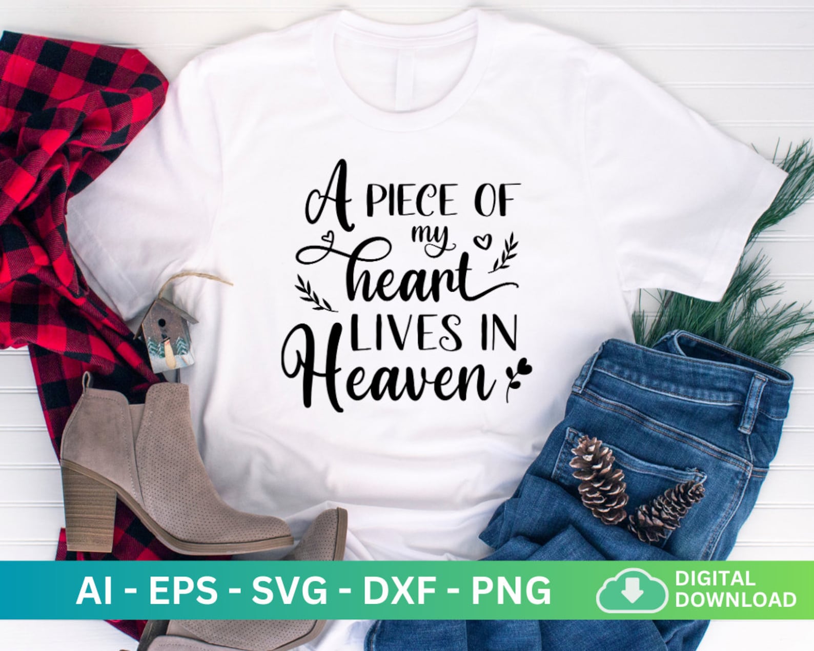 A Piece of My Heart is in Heaven Svg, Memorial Quote, Living Memory Svg ...