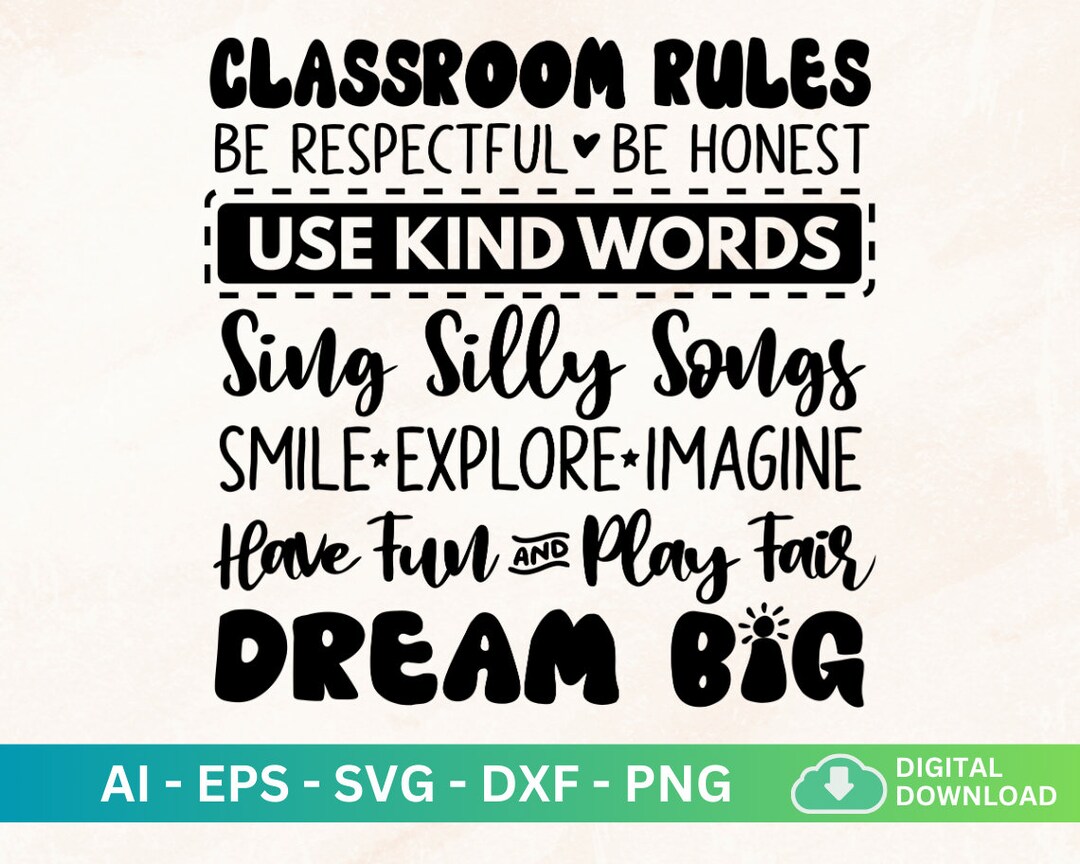 Classroom Rules Sign Svg Teacher Appreciation Gift Teacher - Etsy