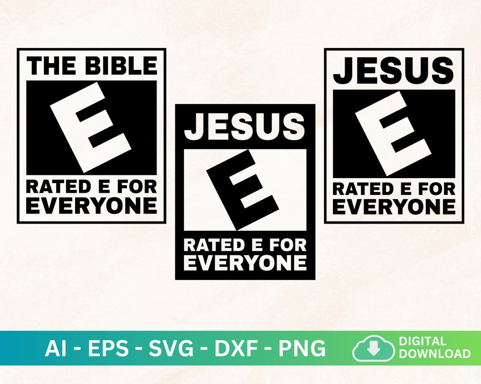 Jesus Rated E for Everyone Svg, Jesus Bundle Svg, Jesus for Everyone ...