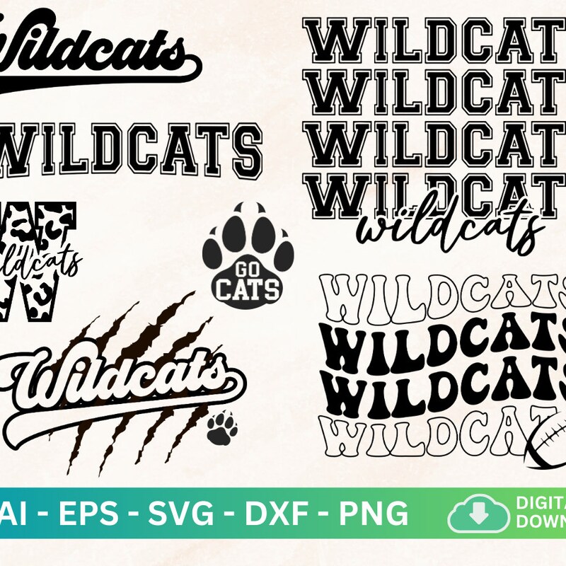 Wildcat Svg - Etsy