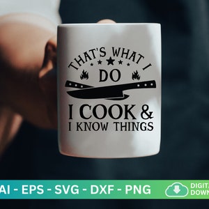 That's What I Do I Cook and I Know Things Svg, Chef and Sous Chef Apron ...