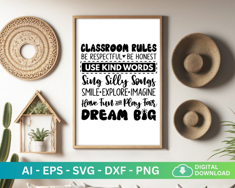 Classroom Rules Sign Svg Teacher Appreciation Gift Teacher - Etsy