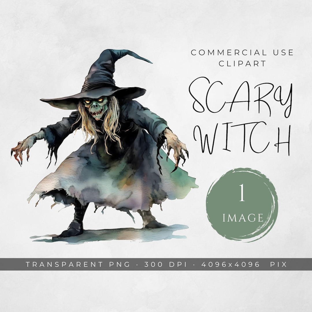 Evil Scary Monstruous Witch Clipart Single Image Commercial Use ...