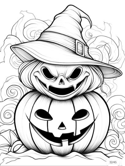40 Spooky Halloween Coloring Pages - Instant Download Printable Fun - Etsy