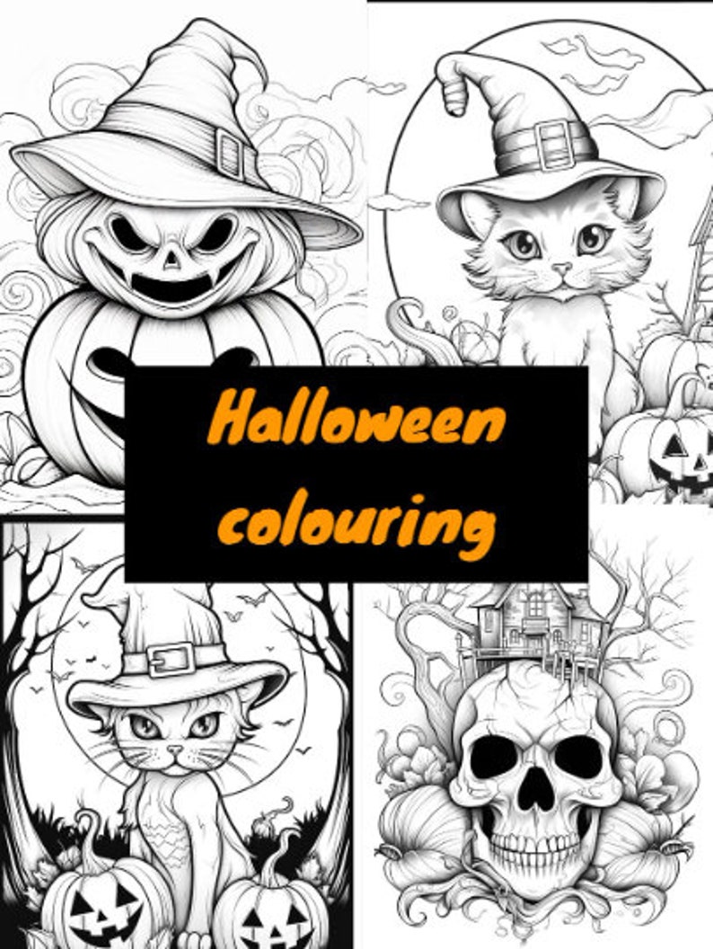 40 Spooky Halloween Coloring Pages Instant Download Printable Fun - Etsy