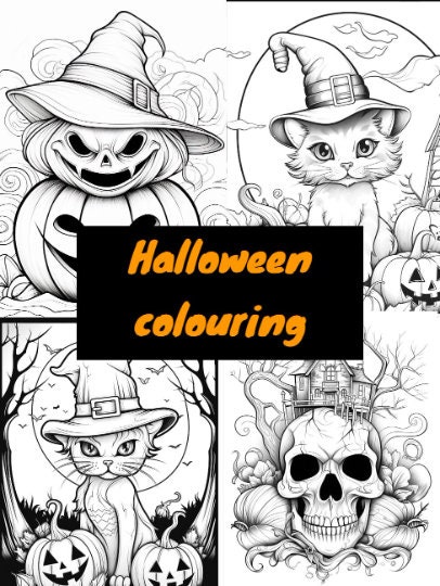 40 Spooky Halloween Coloring Pages - Instant Download Printable Fun - Etsy