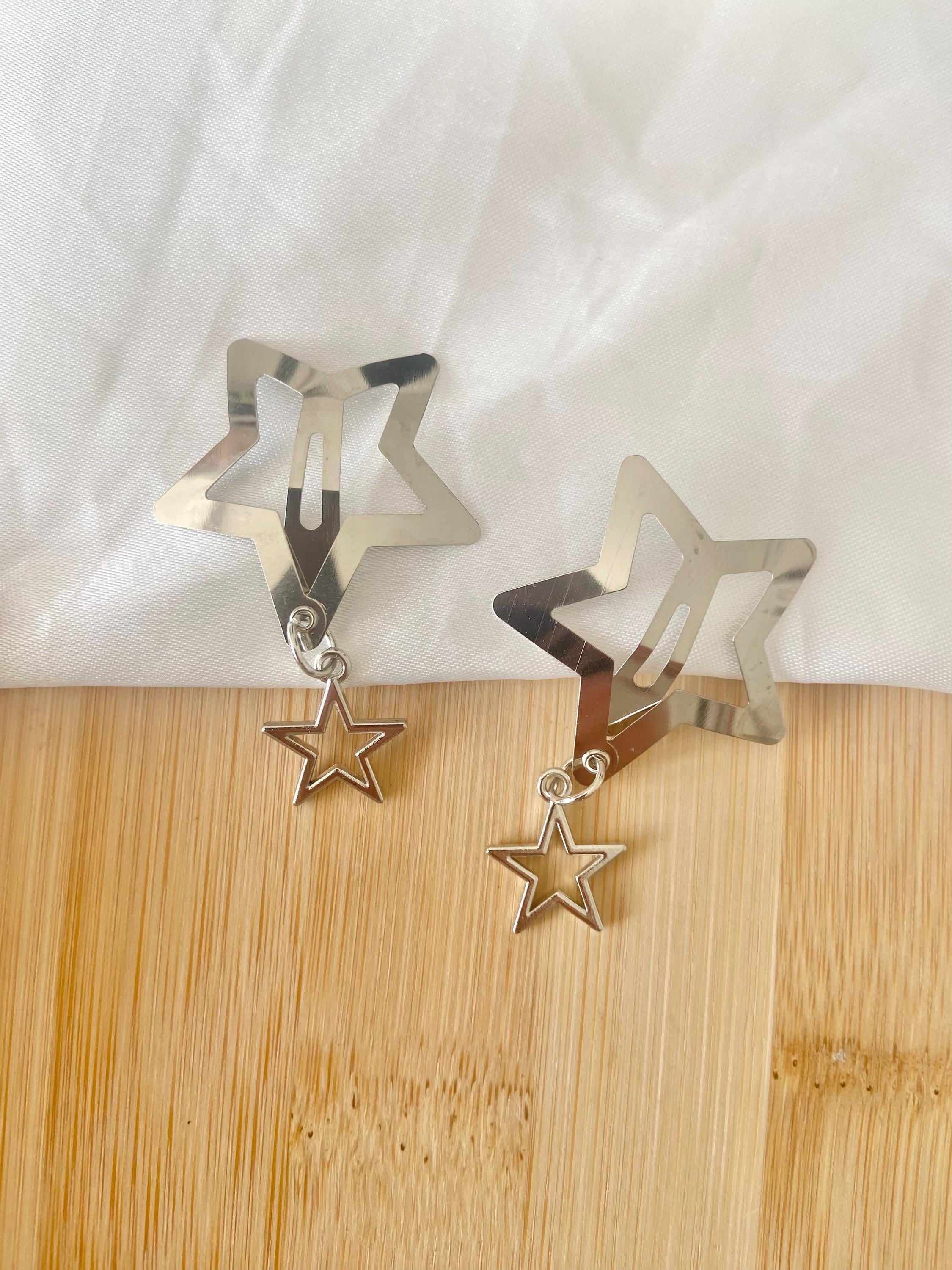 Star Hair Clips Set, Silver Star Barrettes, Minimalist Hair Accessories ...