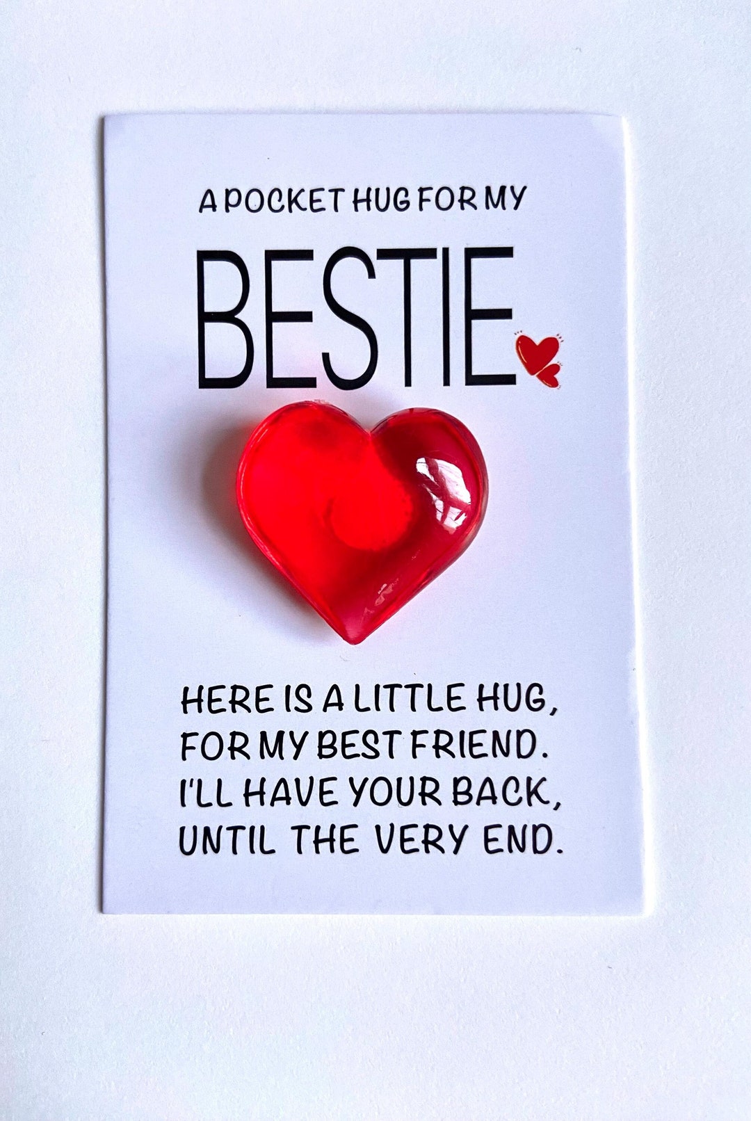 Bestie Pocket Hug Gorgeous Big Red Heart Pocket HUG Birthday Gift for ...