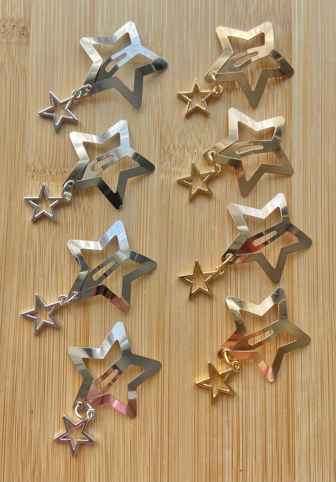 Star Hair Clips Set, Silver Star Barrettes, Minimalist Hair Accessories ...