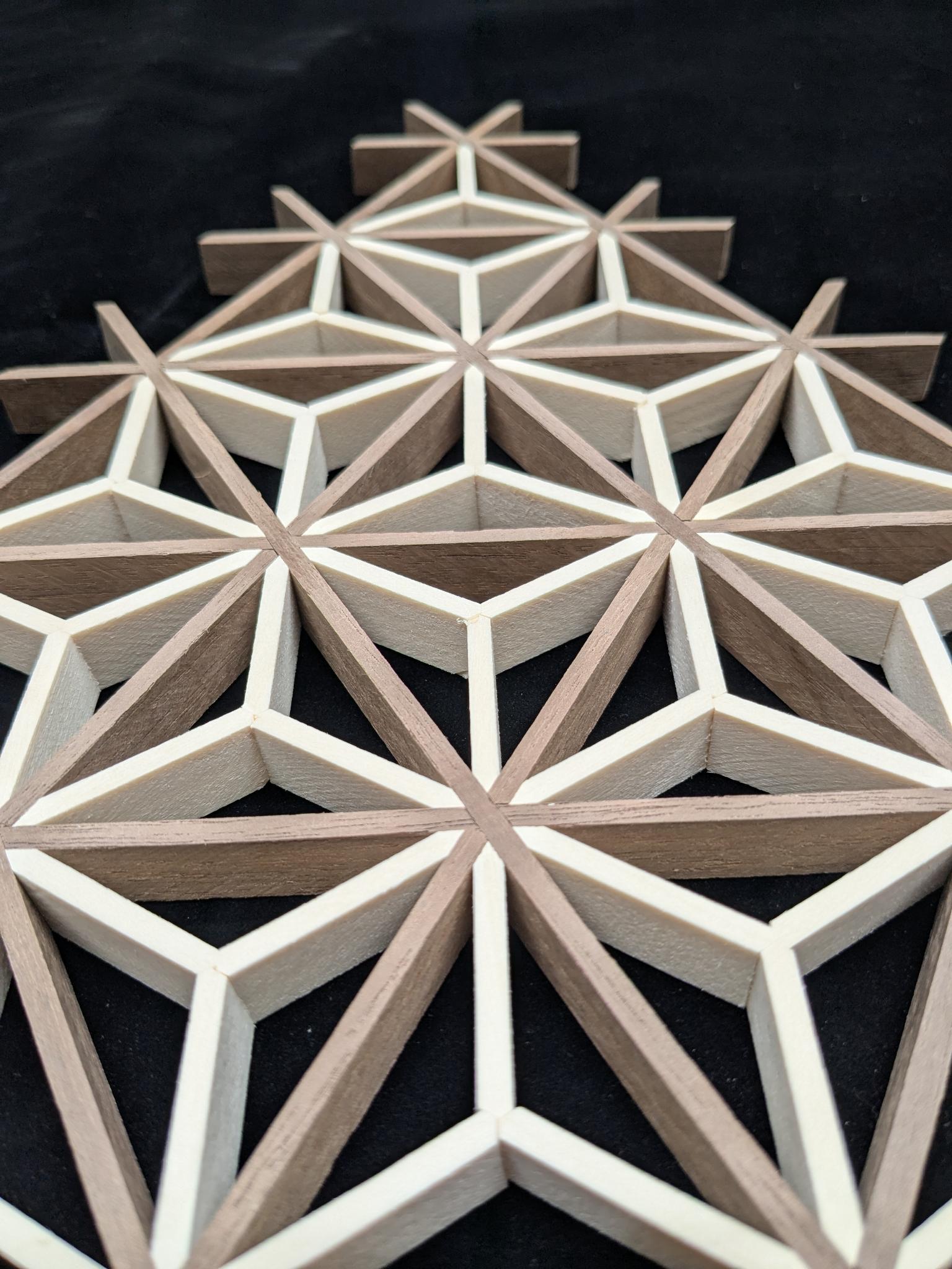 Walnut and Aspen Triangle Kumiko Kit - Etsy