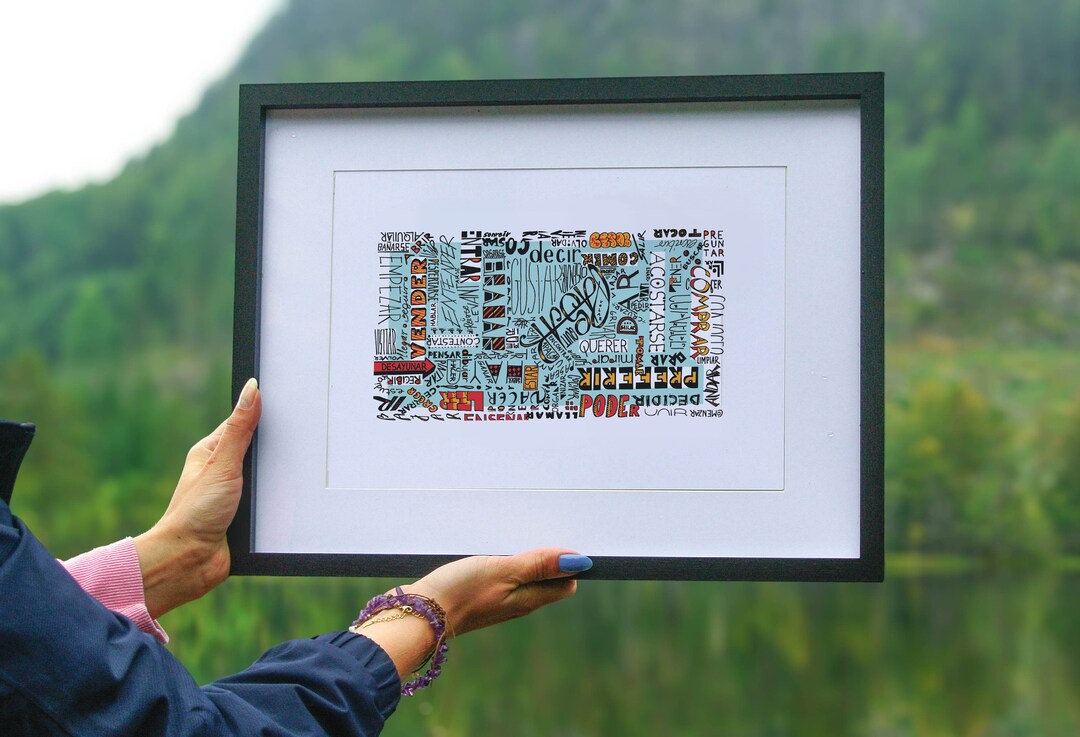 Top 100 Most Common Spanish Verbs List A4 Poster With - Etsy