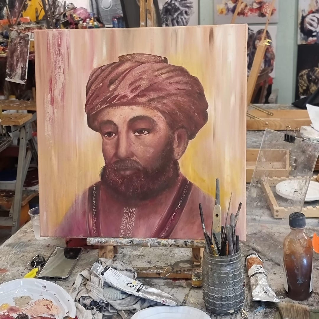 Original Oil Painting of the Jewish Sage - Maimonides ( the Rambam ) - Etsy