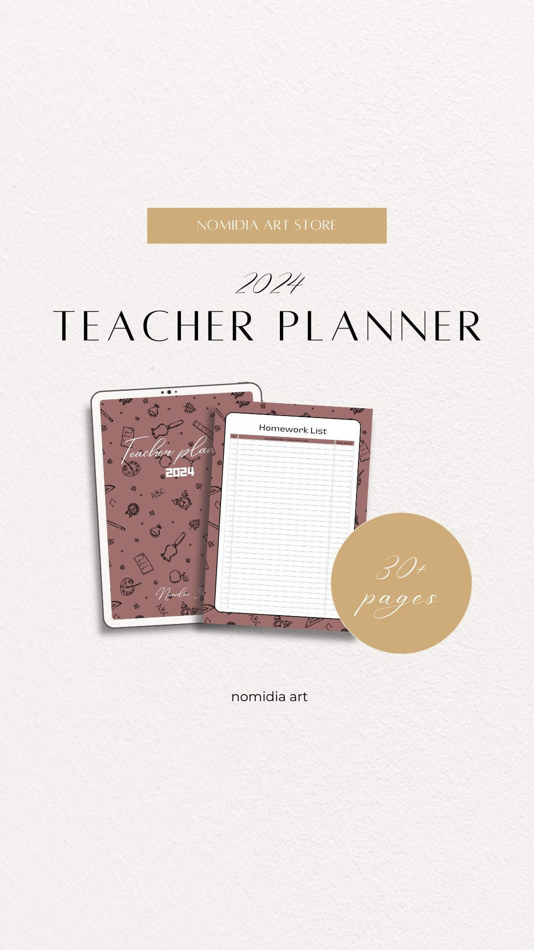 Digital Teacher Planner 2023 & 2024 Academic Planner Lesson - Etsy