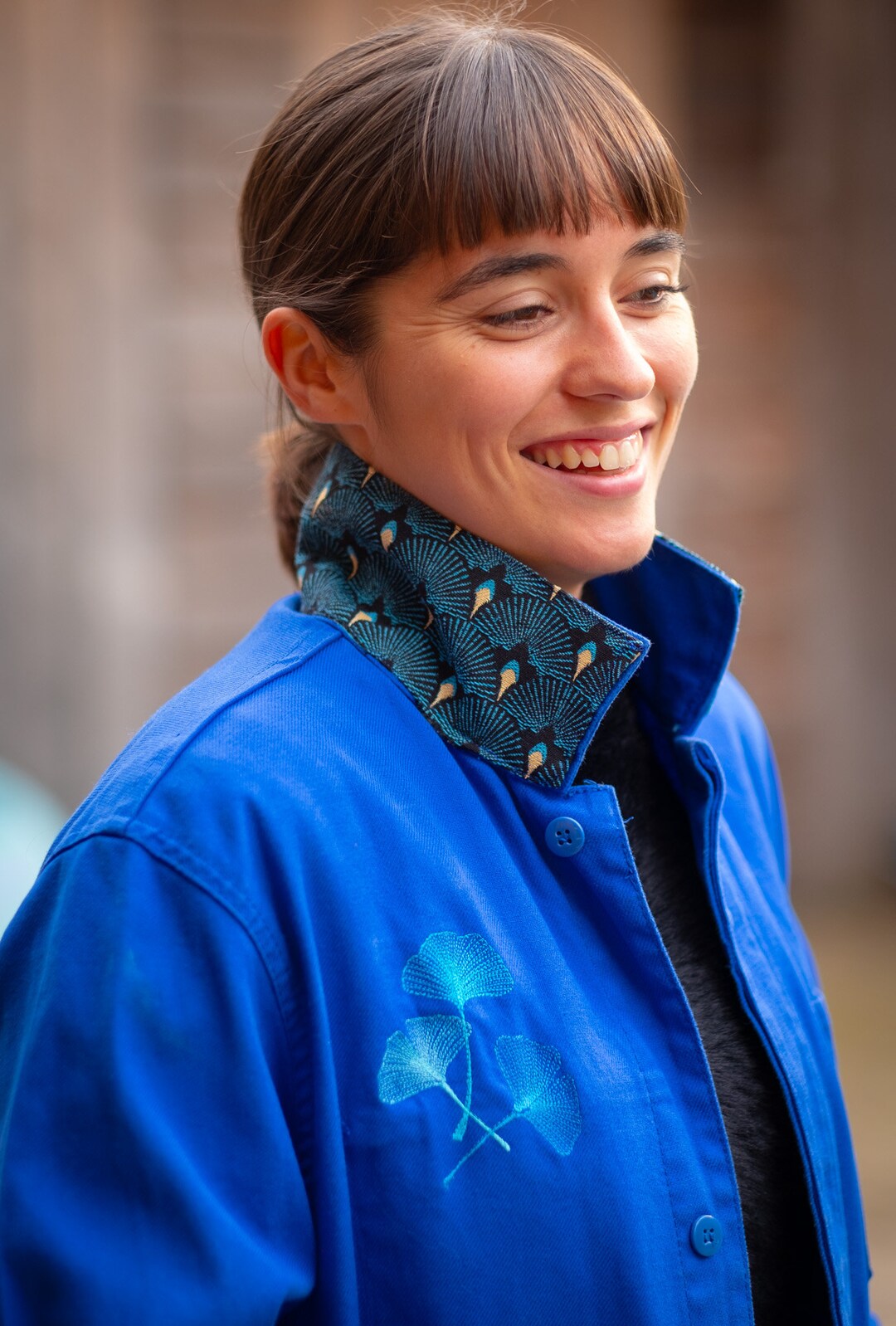 Customized Blue Work Jacket Unique Piece - Etsy