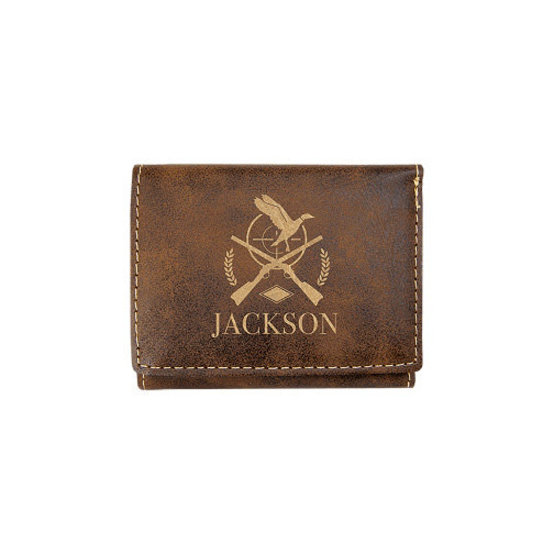 Custom Laser Engraved Trifold Leather Wallet, Mens Wallet, Groomsmen ...